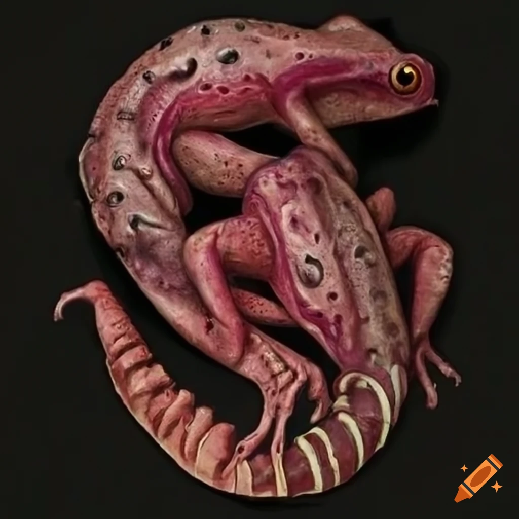 Lovecraftian hell-frog creature on Craiyon