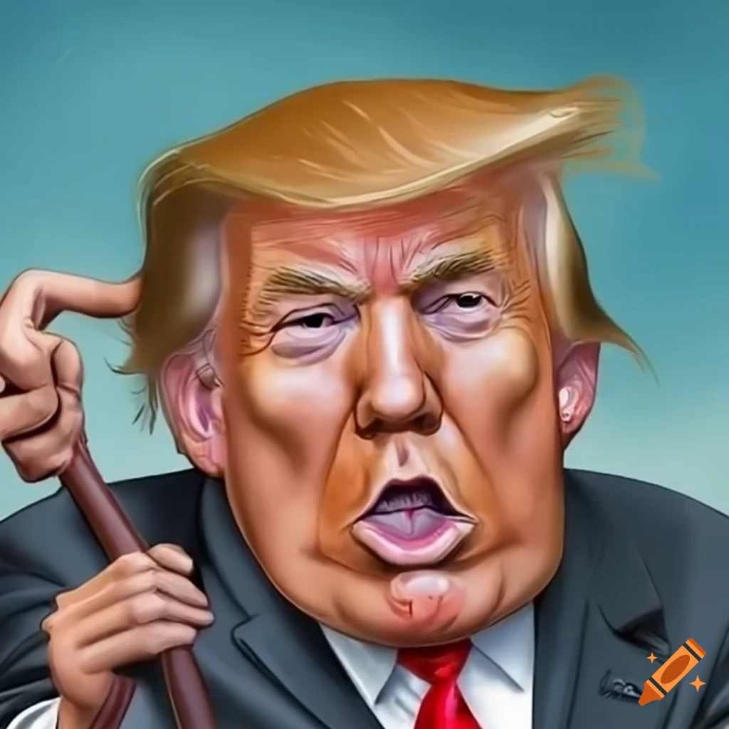 Caricature of a political figure in a humorous context on Craiyon