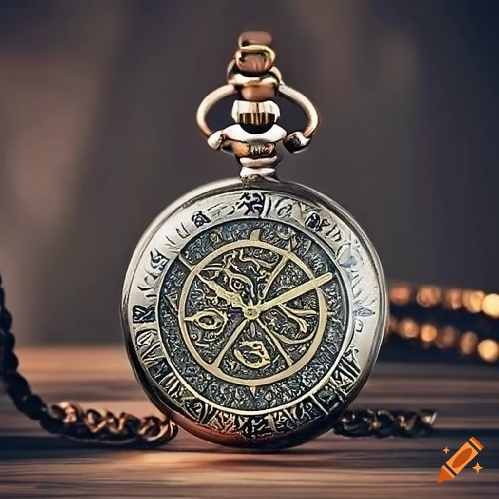 Enchanted magic runes pocket watch on Craiyon
