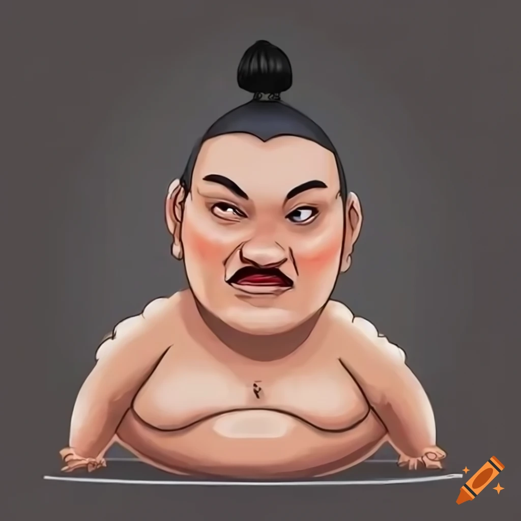 Cartoon caricature of Alexander Lukashenko as a sumo wrestler with a ...