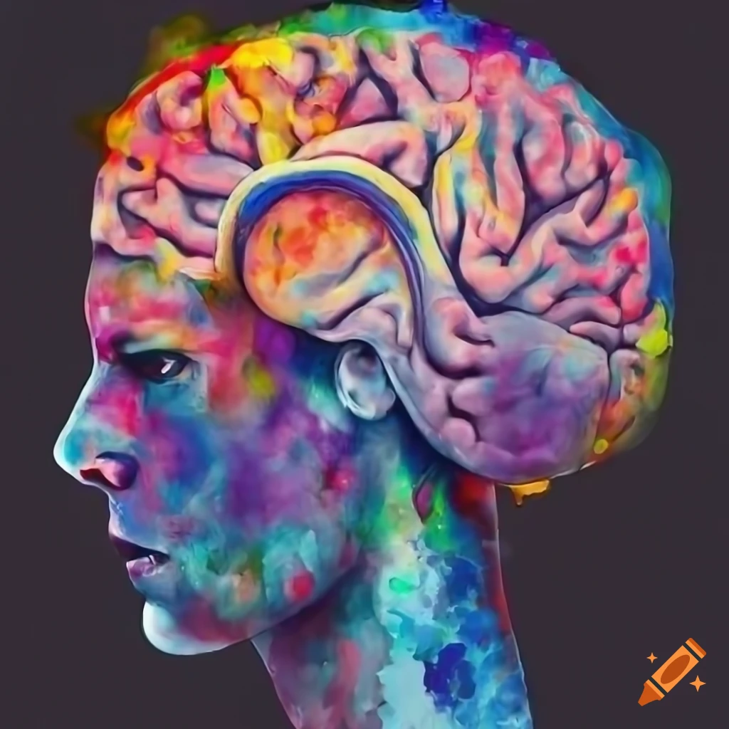 Colorful hyper-realistic brain artwork on Craiyon
