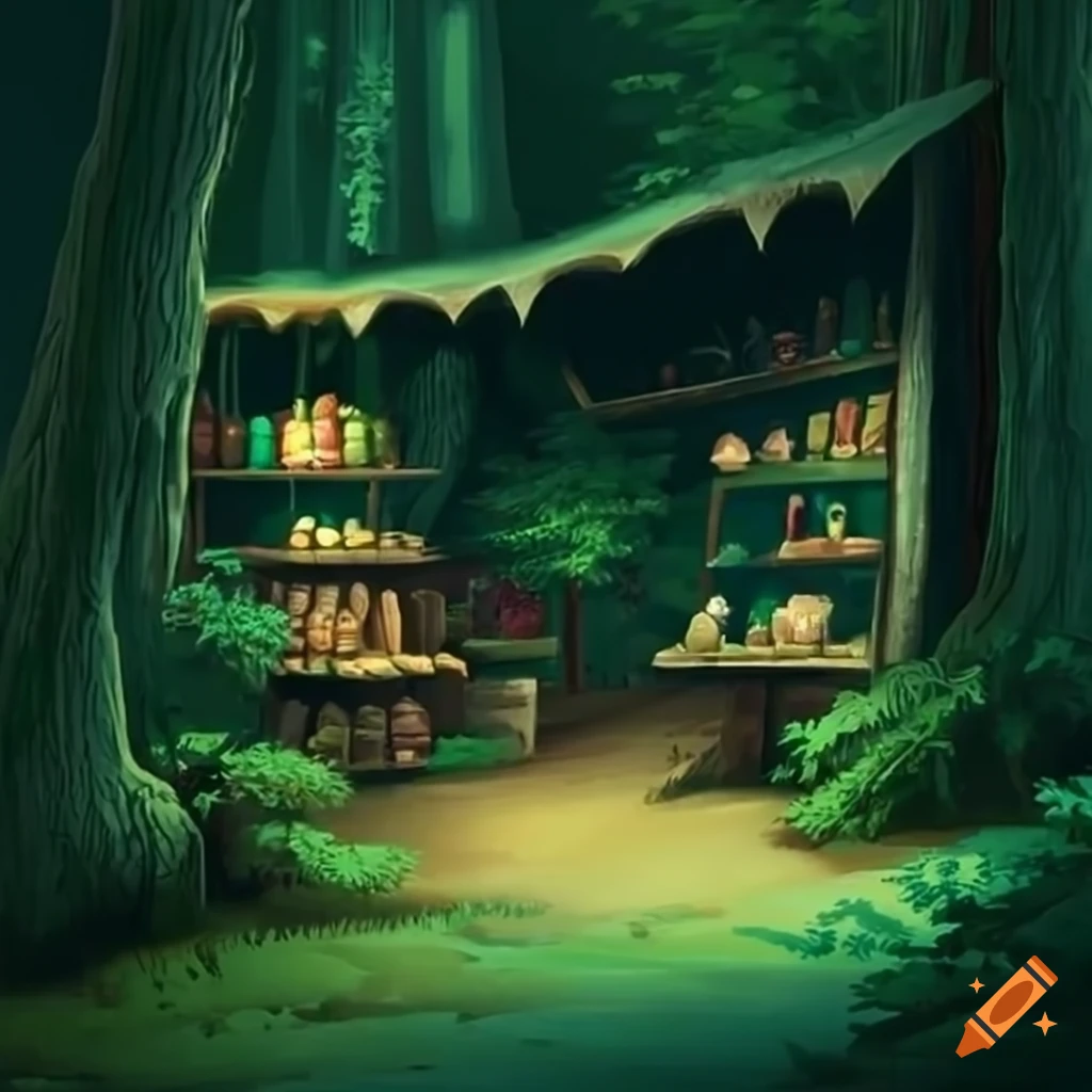 Forest store background on Craiyon