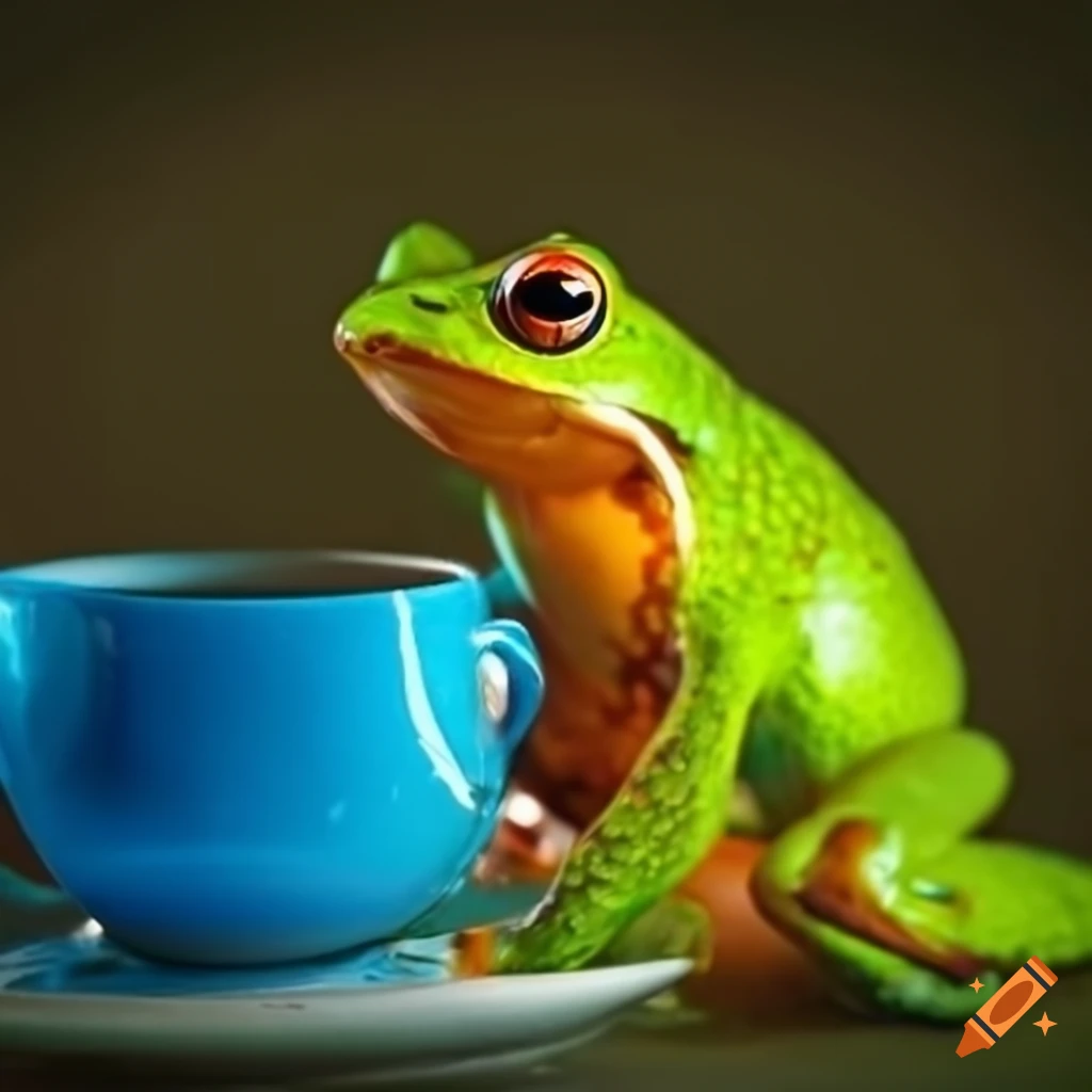 Frogs having a tea party on Craiyon