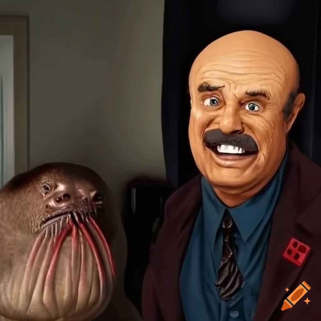 Dr. phil in sith walrus style selfie on Craiyon
