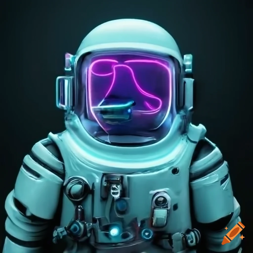 Robot nu metal astronaut with neon lights on Craiyon