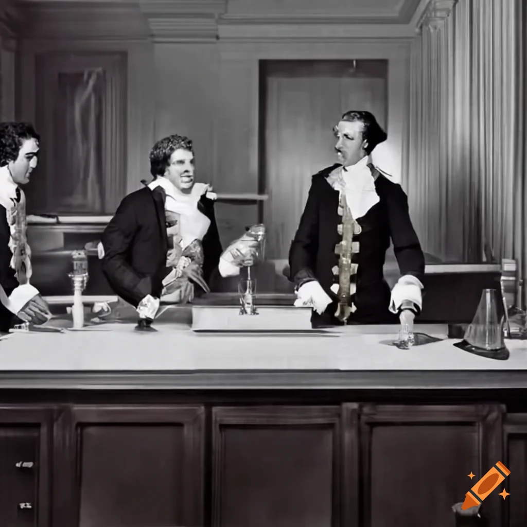 Historical scene of alexander hamilton and thomas jefferson working in a lab on Craiyon