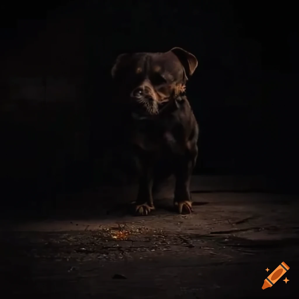 Abandoned hungry dogs in dark alley on Craiyon