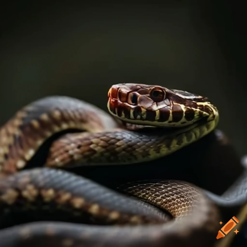Group of angry snakes in a dark setting on Craiyon