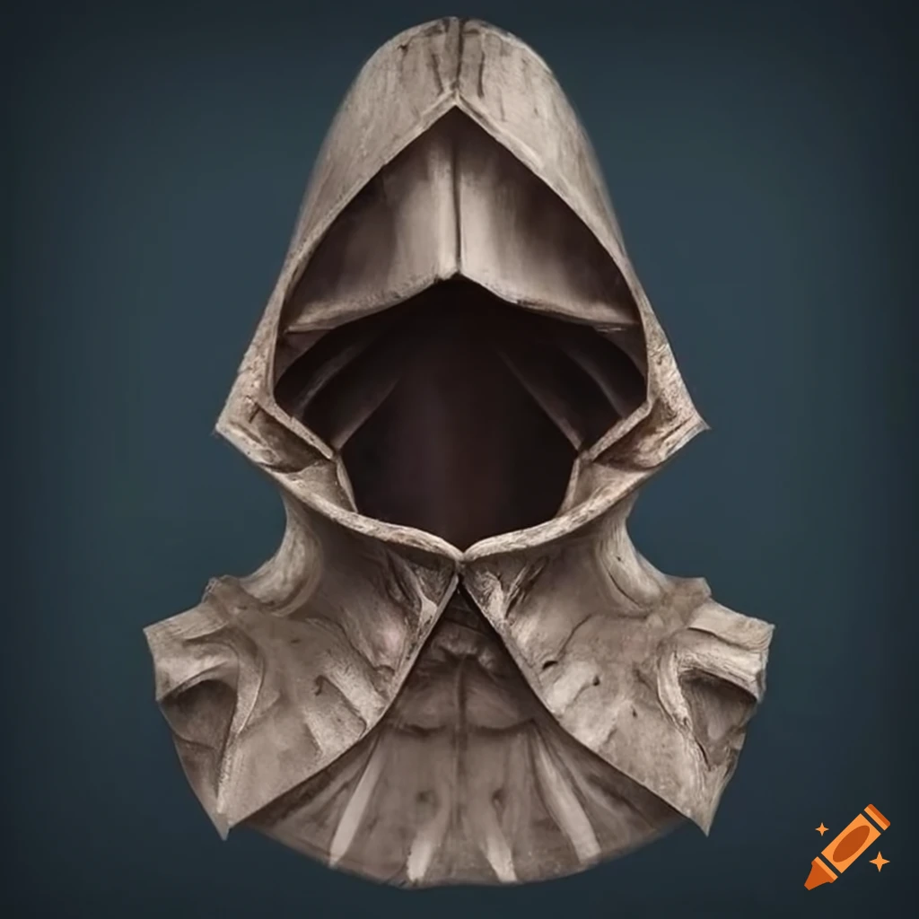 Magical fantasy empty cowl with detailed medieval style from the front ...