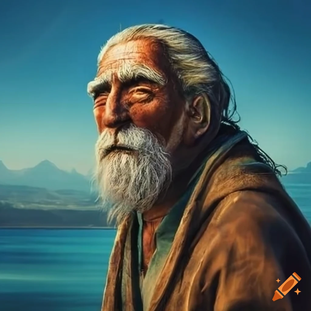 Representation of santiago from the old man and the sea on Craiyon