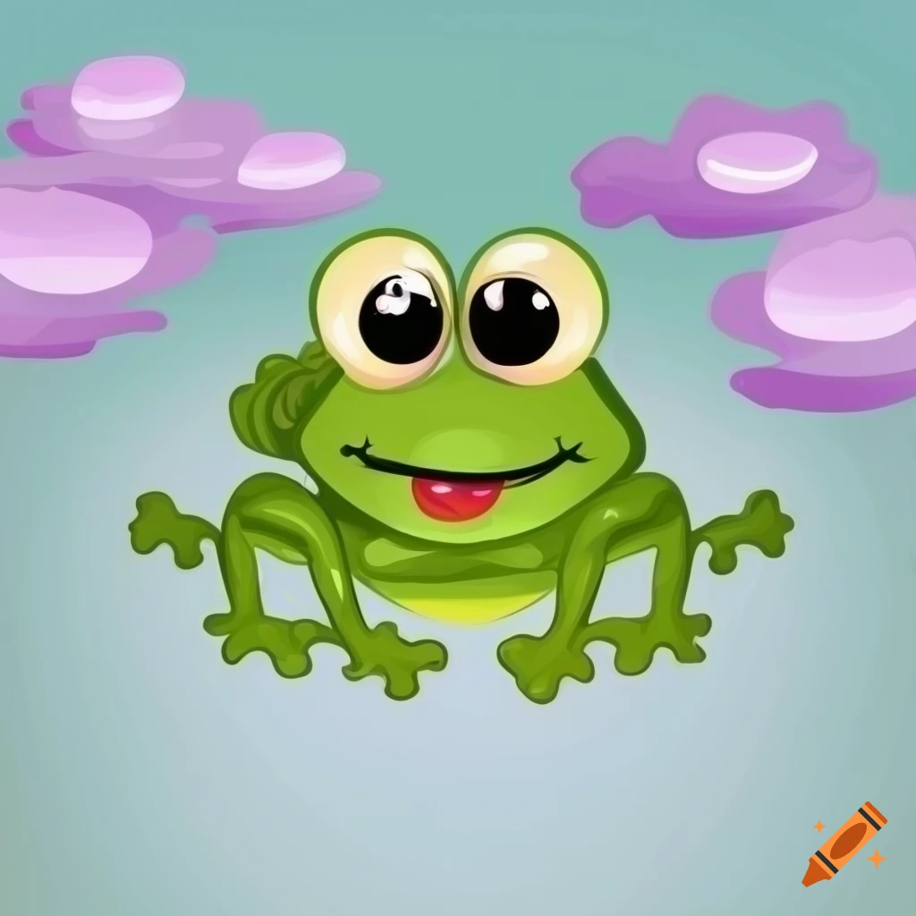 Crafty clever frog in vector art style on Craiyon