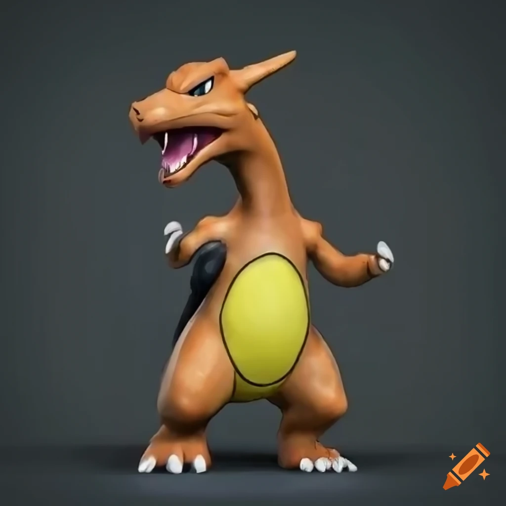 Realistic charizard pokemon with saliva on Craiyon
