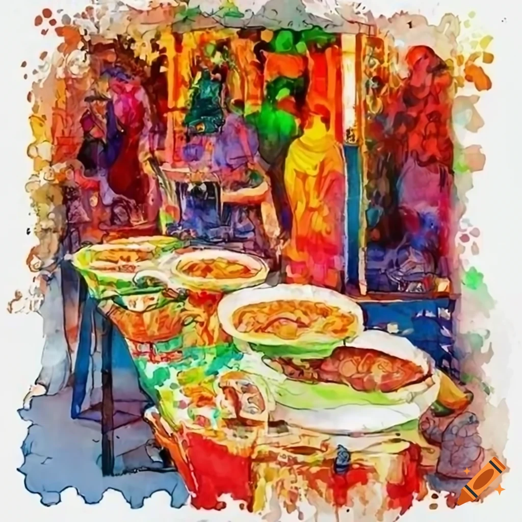 Street food festival poster inspired by Picasso on Craiyon