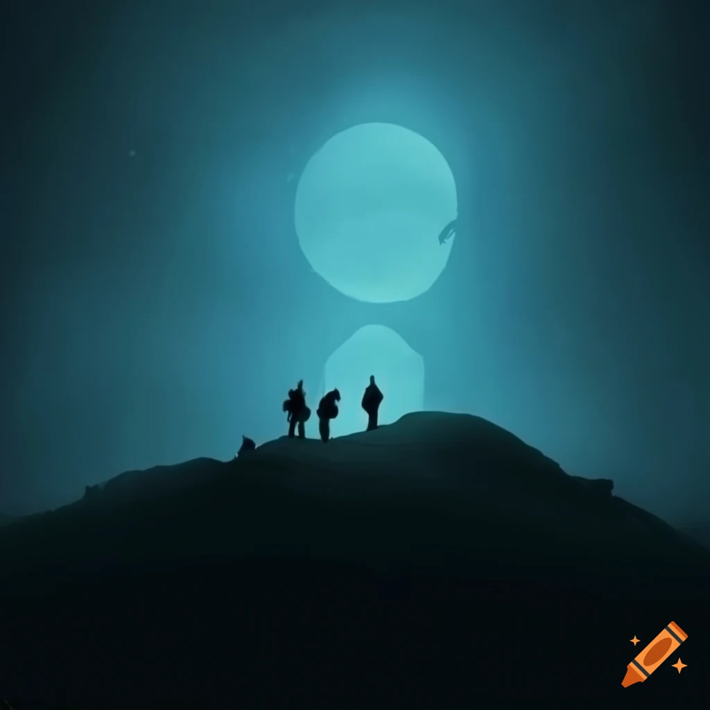 Silhouette of people howling in the dark on Craiyon