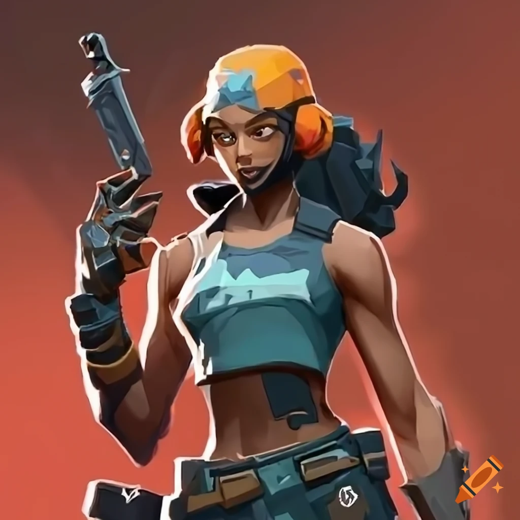 Character 'raze' from valorant in 3d on Craiyon