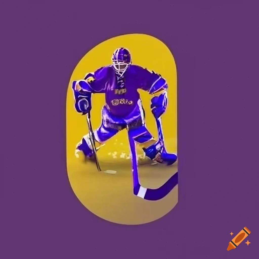 Growl hockey logo in purple and yellow on Craiyon