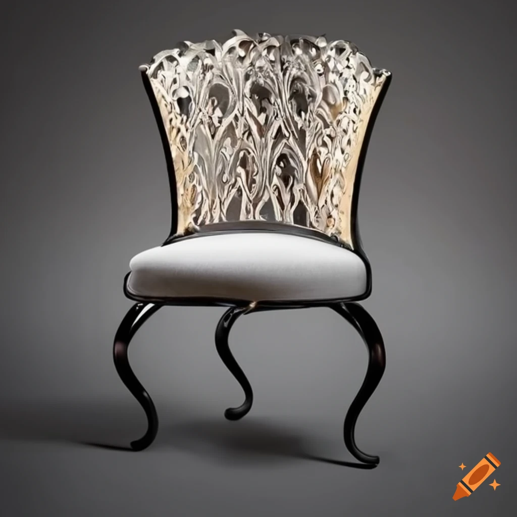 Art deco extravagant chair made of steel on Craiyon