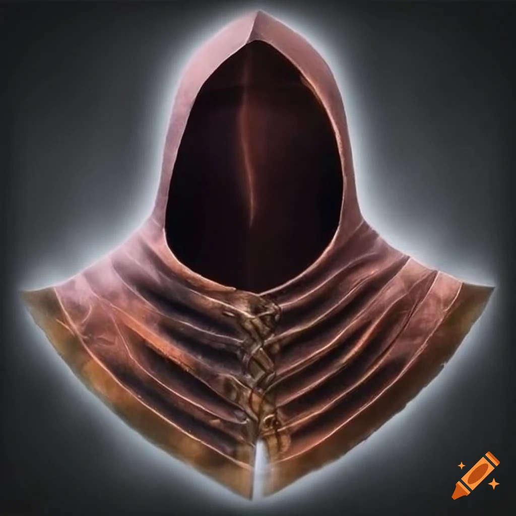 Light magical fantasy empty cowl detailed in medieval style on Craiyon