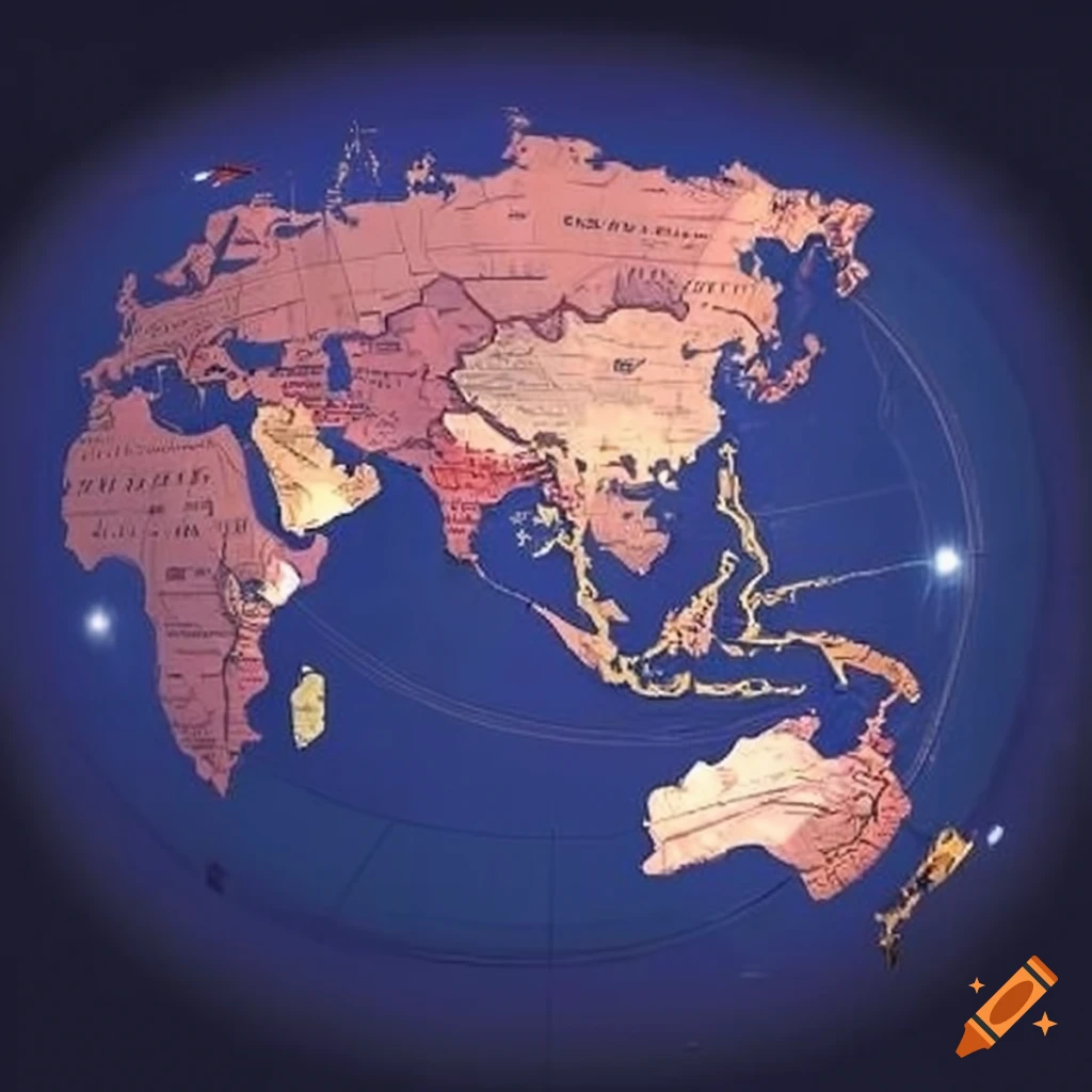 Map depicting british empire rule over universe with contreuballs on ...