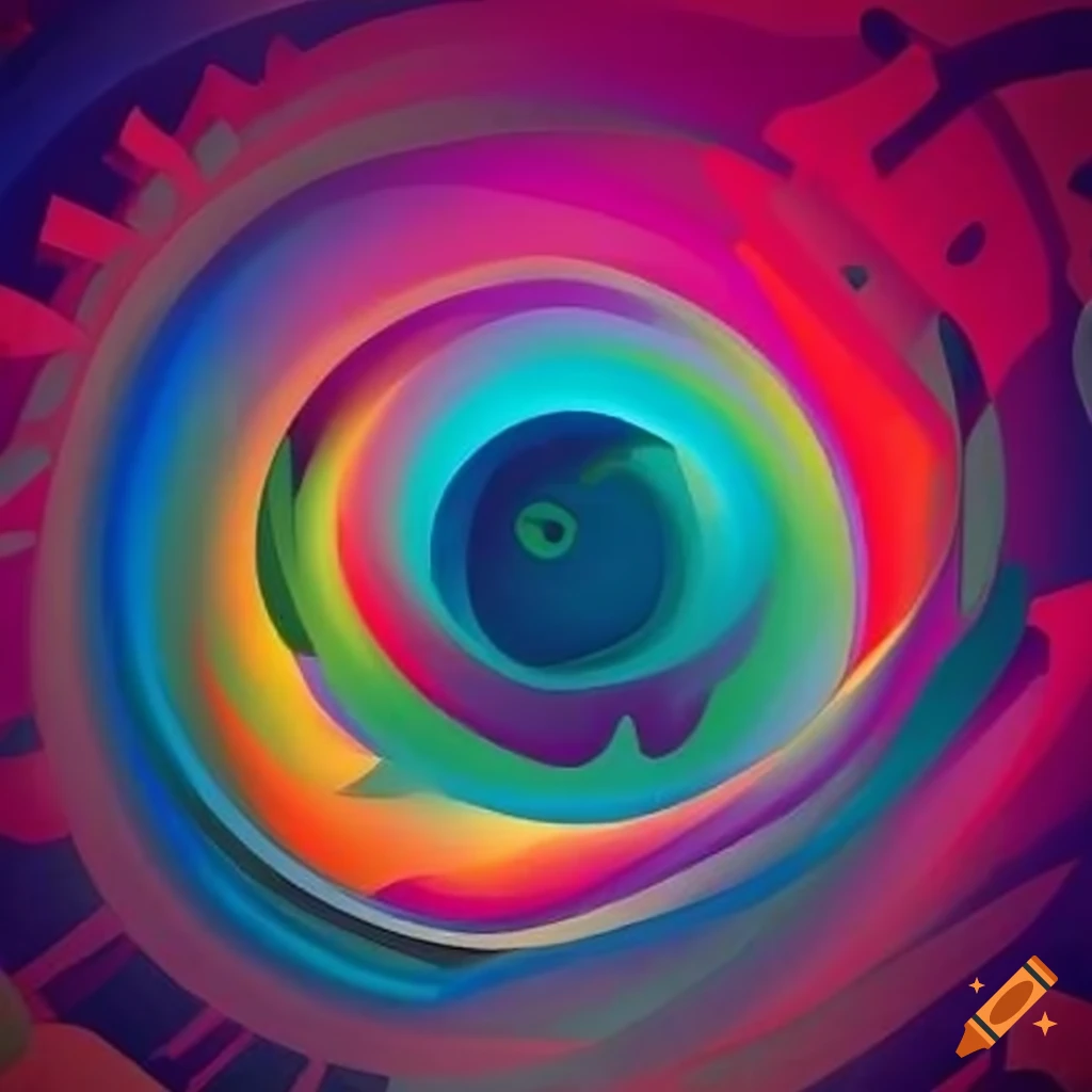 Colorful illustration representing the meaning of life on Craiyon