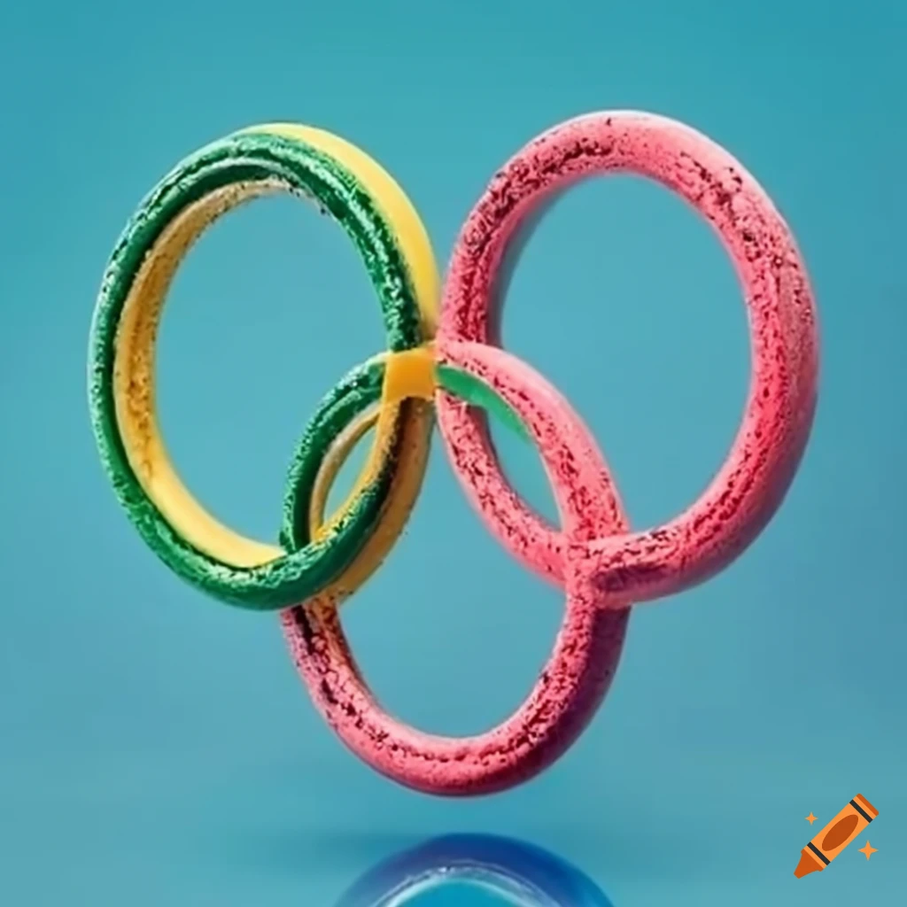 Olympic rings made of macarons on Craiyon