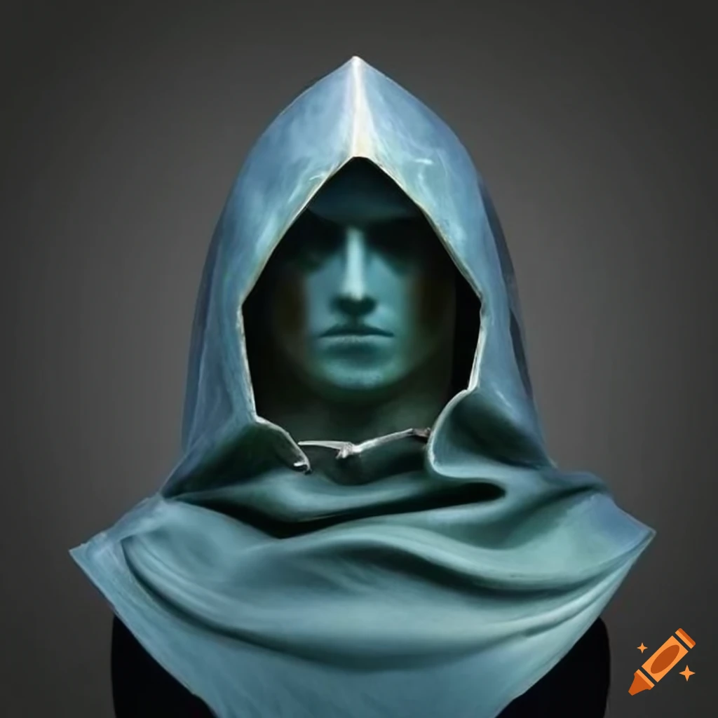 Light magical fantasy empty cowl with detailed medieval style on Craiyon