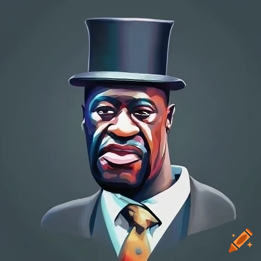 George floyd in a top hat on Craiyon