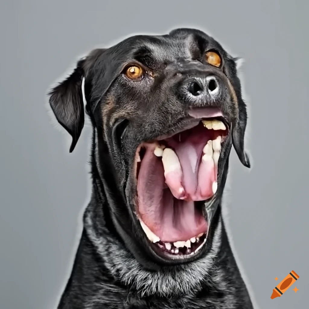 Smiling dog with a human mouth on Craiyon