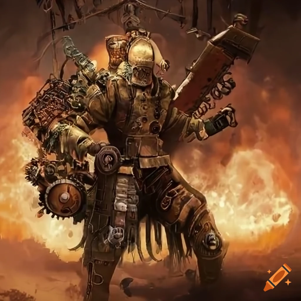 Steampunk combat machine on Craiyon