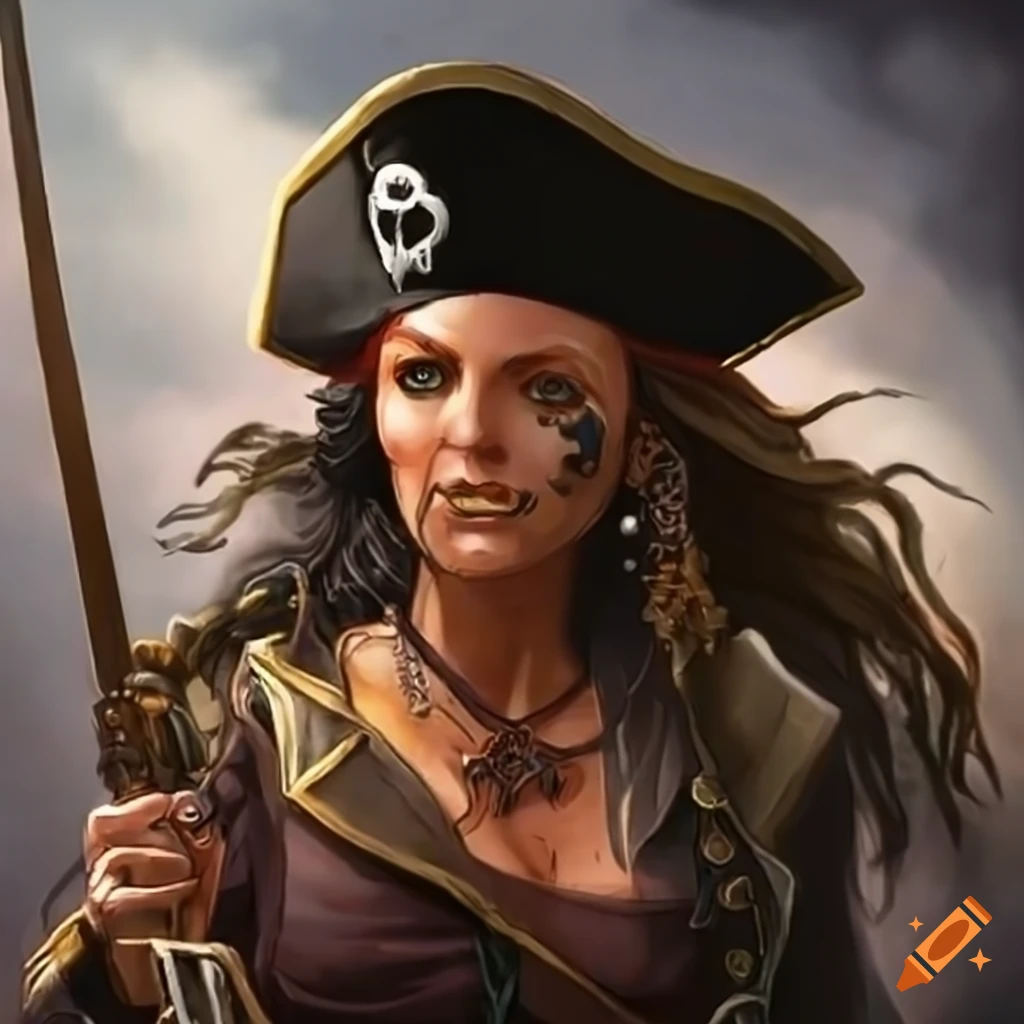 Morgan drake pirate character illustration on Craiyon