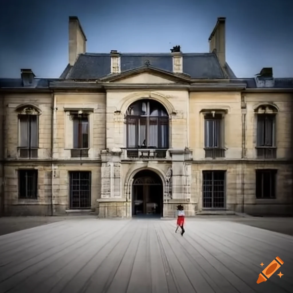 School that looks scary from the outside at the entrance on Craiyon