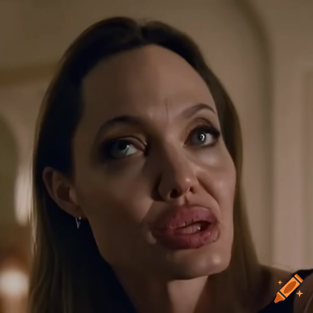 Actress admiring a man with a shocked expression in a movie scene on ...