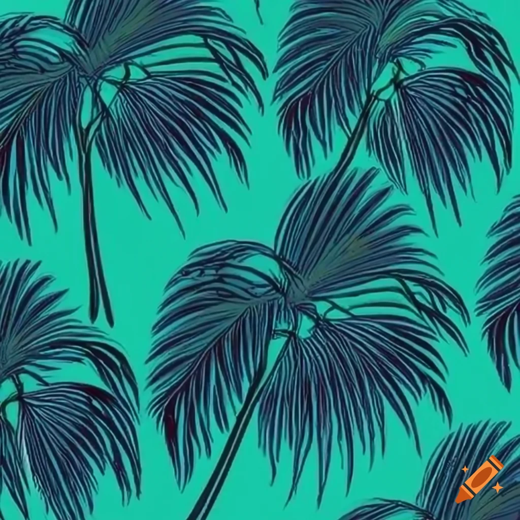 Simple and colorful palm pattern design on Craiyon