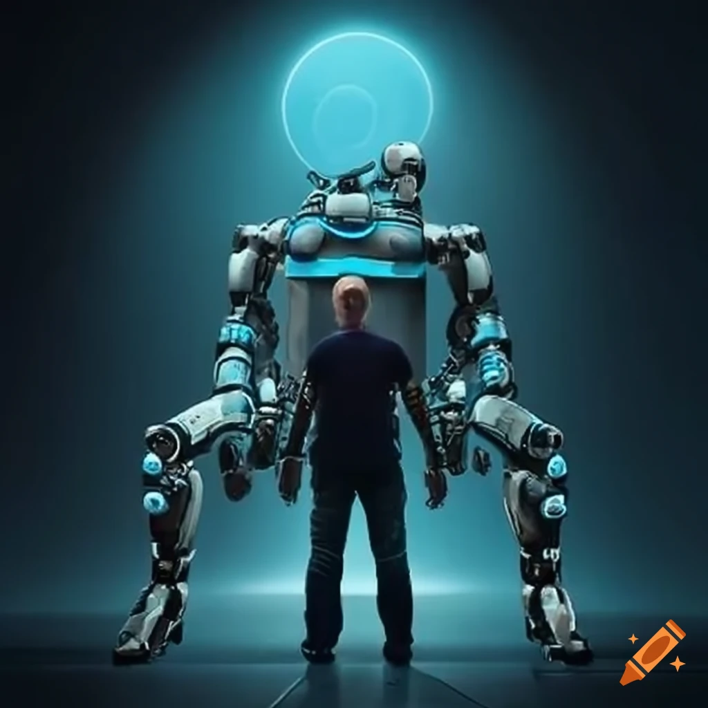 Man searching for big robots on Craiyon