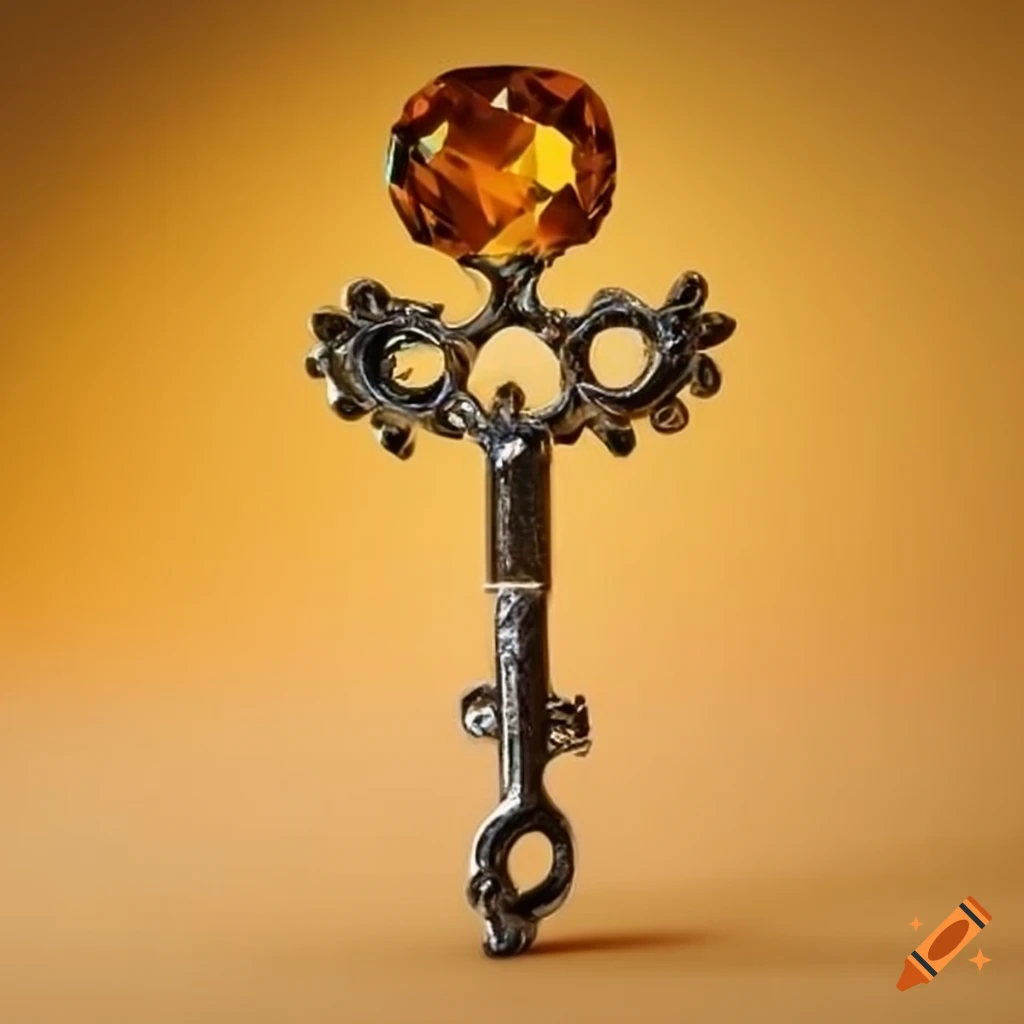 Jagged key made of yellow topaz on Craiyon
