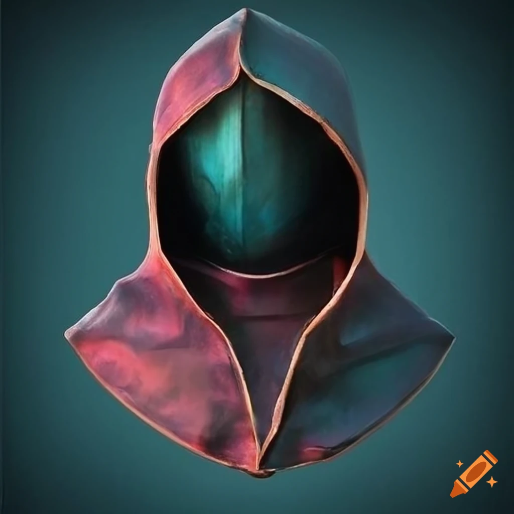 Light magical empty cowl in detailed medieval style, front view on Craiyon