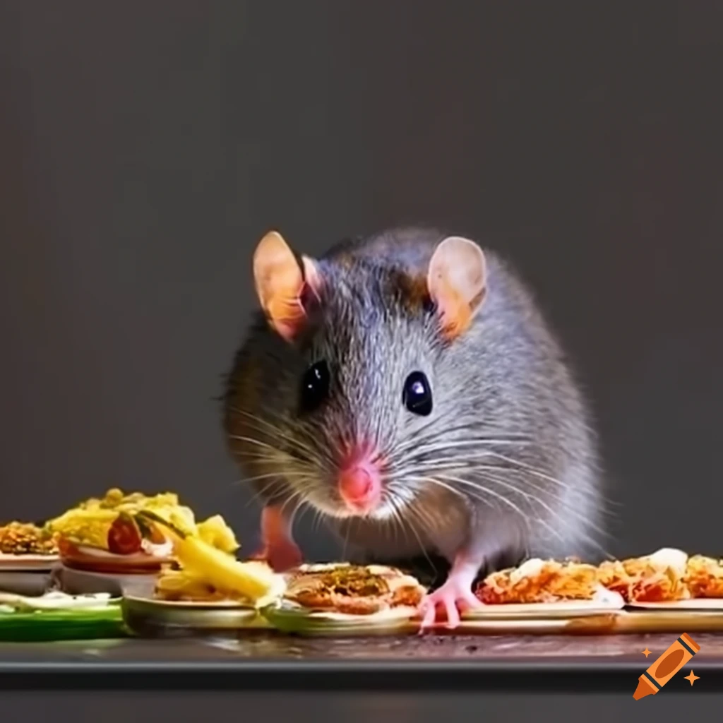 Mouse enjoying an all you can eat buffet on Craiyon