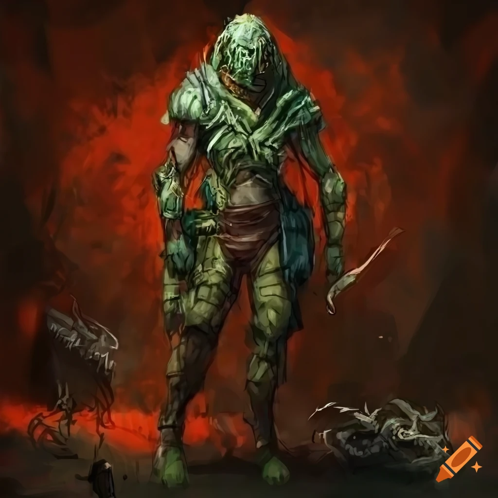 Post-apocalyptic mutant character in high detail concept art style with ...