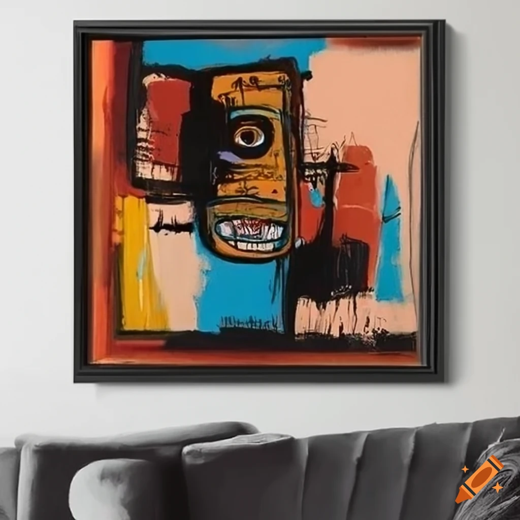 Abstract expressionism art in a modern interior on Craiyon