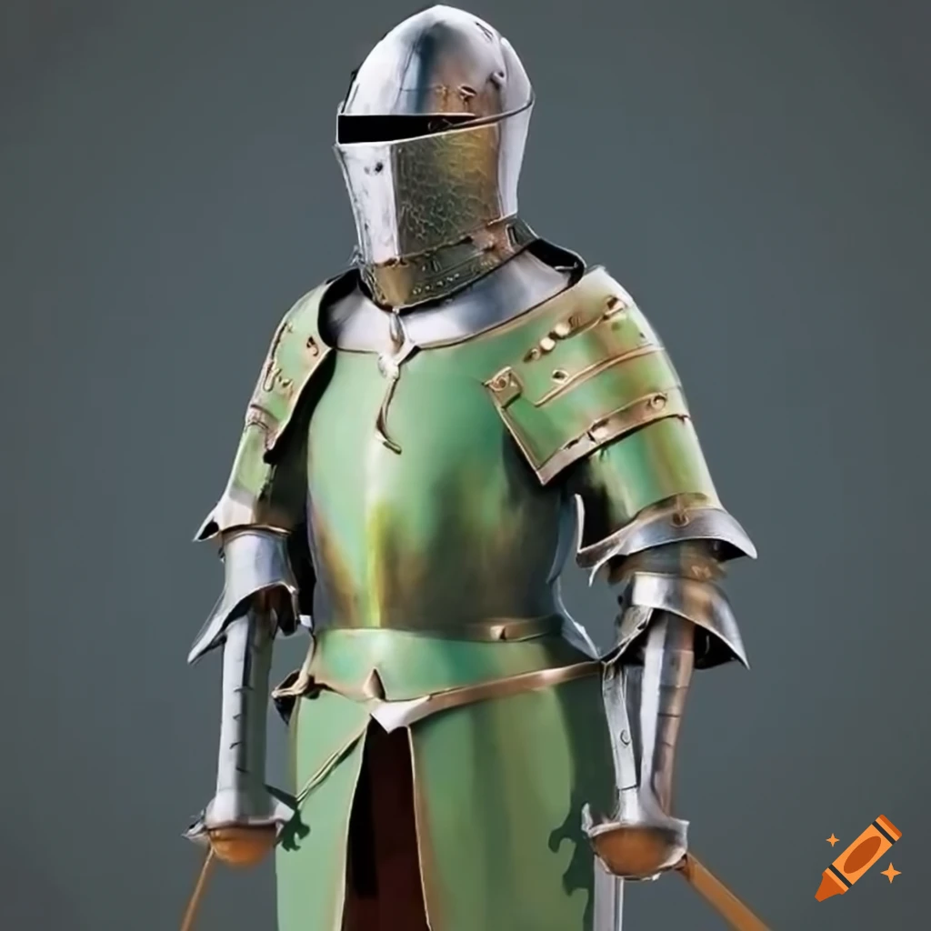 Medieval knight in green armor on Craiyon
