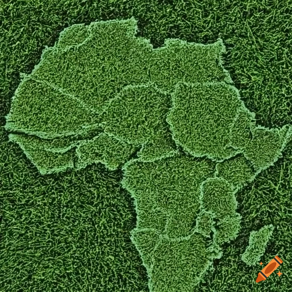 Africa map icon with grass texture on Craiyon