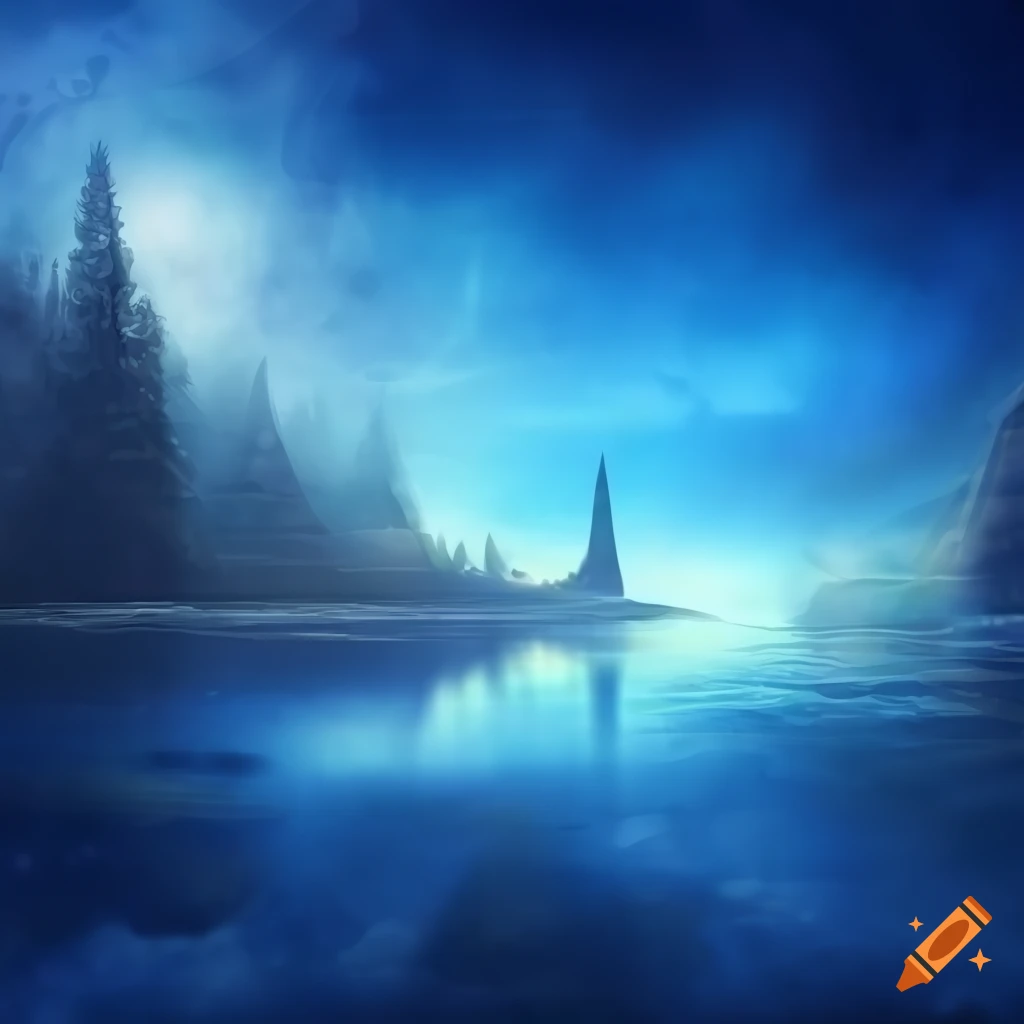 Ethereal blue fantasy world background on Craiyon