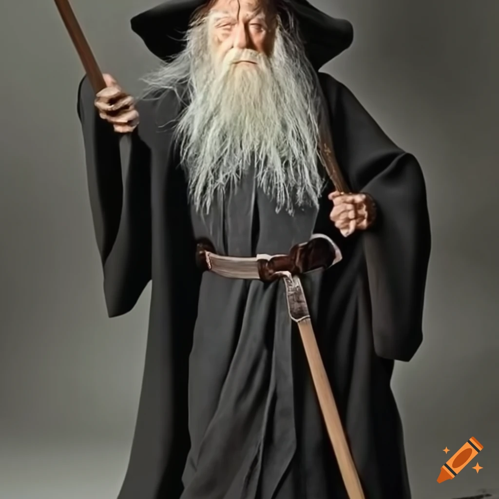 Wizard in a black robe on Craiyon