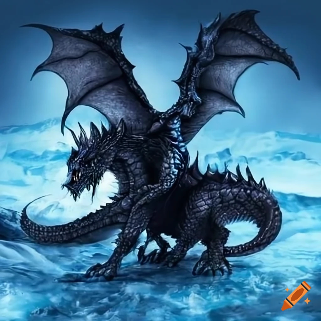 Dragon with high definition ice on Craiyon