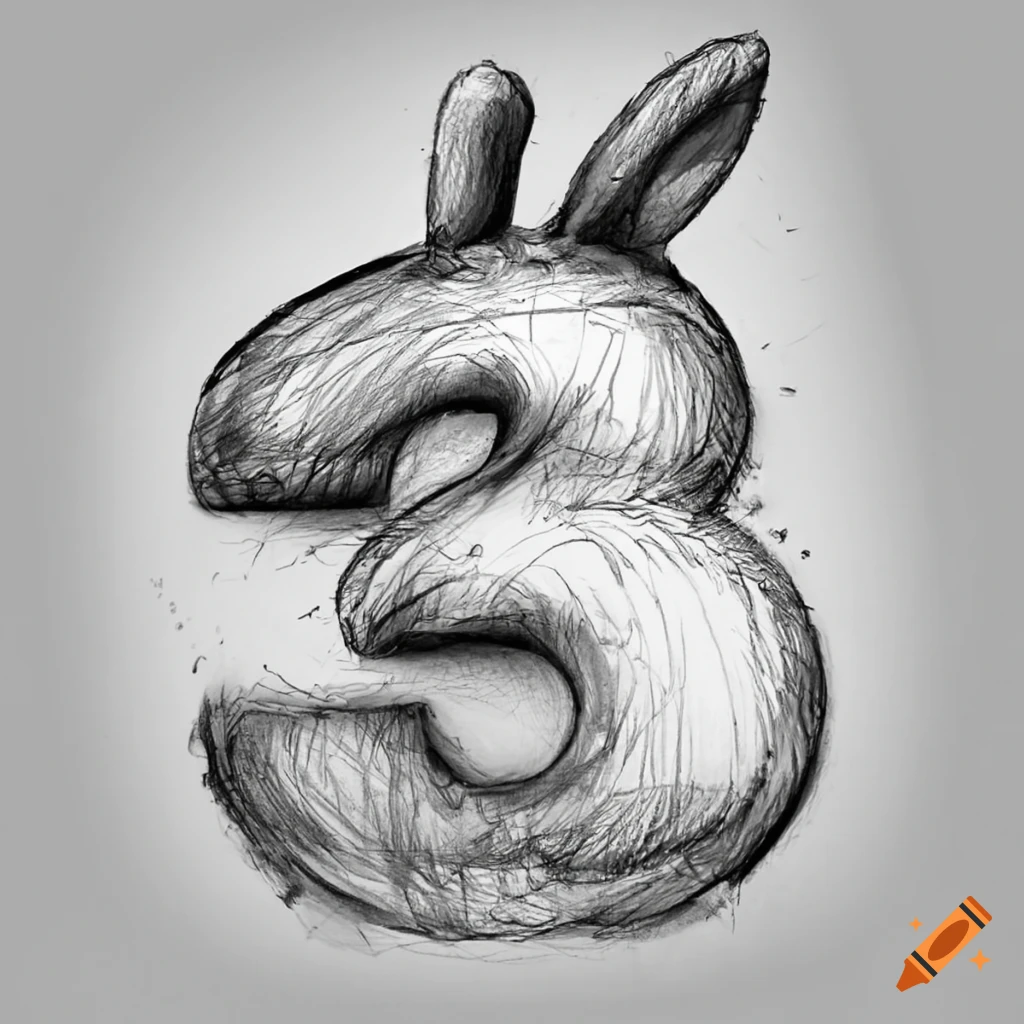 Number 30 shape made from bunnies on Craiyon