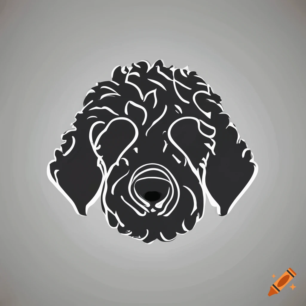 Black labradoodle vector logo on Craiyon
