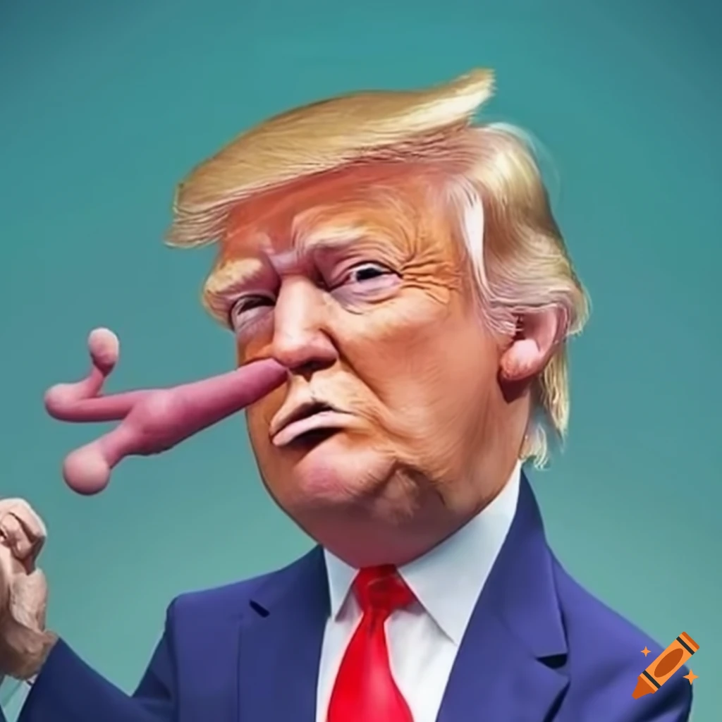 Satirical illustration of a Teletubby character resembling Donald Trump ...