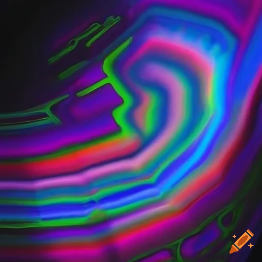 Multicolored clear spectrogram of partial audio frequencies on Craiyon