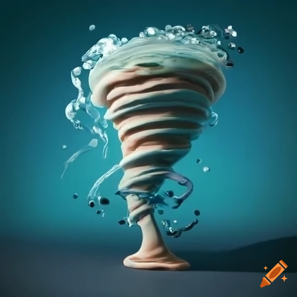 Aardman-style clay animation of a swirling water tornado on Craiyon
