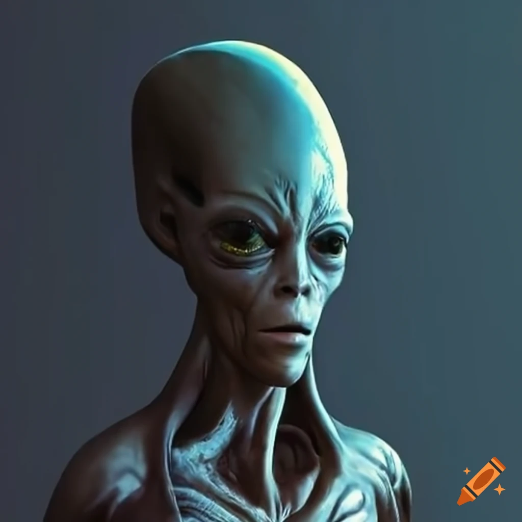 Alien reaching out in disbelief on Craiyon